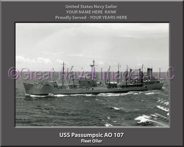 USS Passumpsic AO 107 Personalized Navy Ship Photo ⋆ Great Naval Images LLC