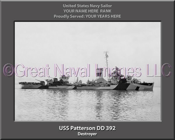 USS Patterson DD 392 : Personalized Ship Photo ⋆ Great Naval Images LLC.