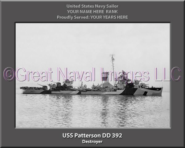 USS Patterson DD 392 : Personalized Ship Photo ⋆ Great Naval Images LLC