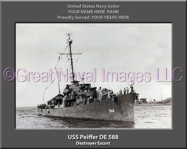 USS Peiffer DE 588 : Personalized Navy Ship Photo ⋆ Great Naval Images LLC