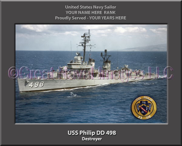 USS Philip DD 498 : Personalized Navy Ship Photo ⋆ Great Naval Images LLC