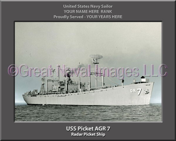 USS Picket AGR 7 Personalized Navy Ship Photo ⋆ Great Naval Images LLC