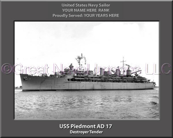 USS Piedmont AD 17 Personalized Navy Ship Photo 2 ⋆ Great Naval Images LLC
