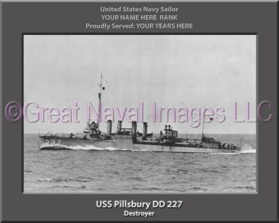 USS Pillsbury DD 227 : Personalized Ship Photo ⋆ Great Naval Images LLC