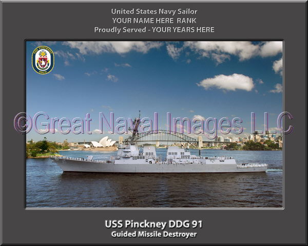 USS Pinckney DDG 91 : Personalized Navy Ship Photo ⋆ Great Naval Images LLC