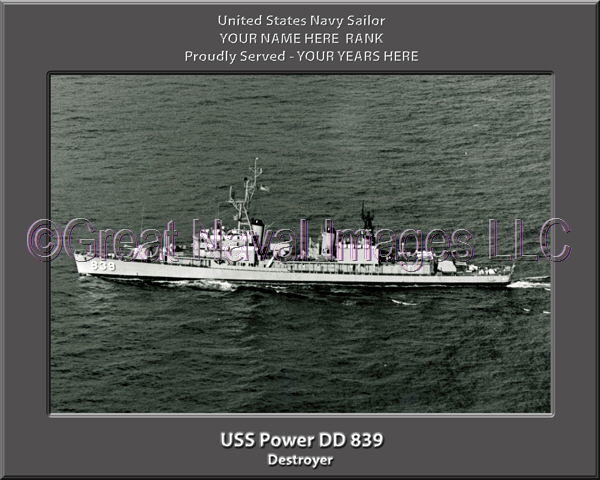 USS Power DD 839 : Personalized Navy Ship Photo ⋆ Personalized US Navy ...