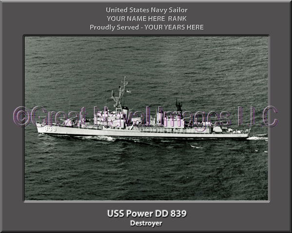 USS Power DD 839 : Personalized Navy Ship Photo ⋆ Personalized US Navy ...