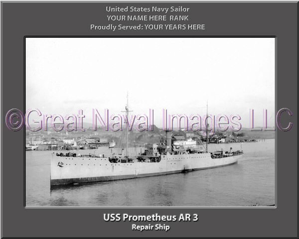 USS Prometheus AR 3 : Personalized Navy Ship Photo ⋆ Great Naval Images LLC
