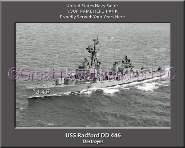 USS Radford DD 446 : Personalized Navy Ship Photo ⋆ Great Naval Images LLC
