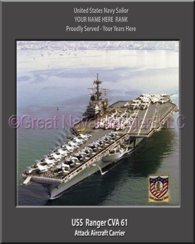 USS Ranger CVA 61 : Personalized Navy Ship Photo ⋆ Great Naval Images LLC