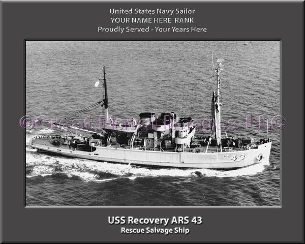USS Recovery ARS 43 : Personalized Navy Ship Photo ⋆ Great Naval Images LLC