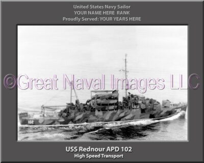 USS Rednour APD 102 : Personalized Navy Ship Photo ⋆ Great Naval Images LLC