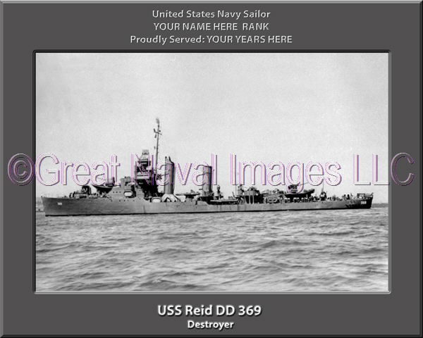 USS Reid DD 369 : Personalized Ship Photo ⋆ Great Naval Images LLC