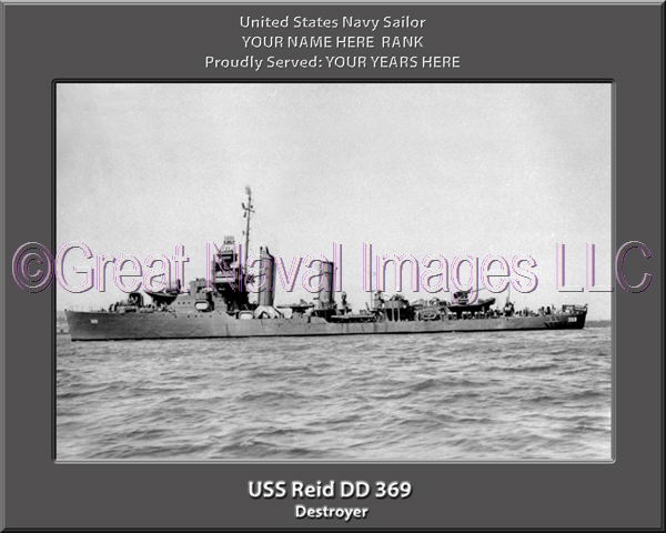 USS Reid DD 369 : Personalized Ship Photo ⋆ Great Naval Images LLC