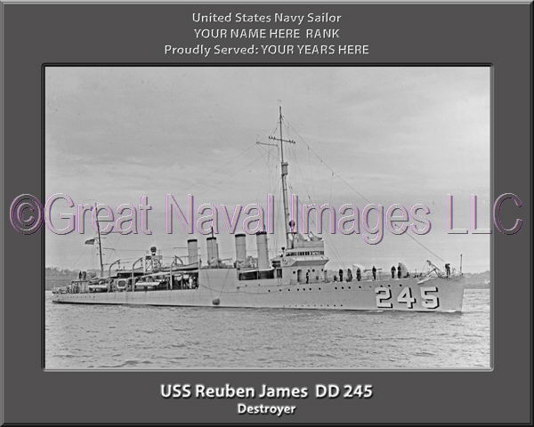 USS Reuben James DD 245 : Personalized Ship Photo ⋆ Great Naval Images LLC.