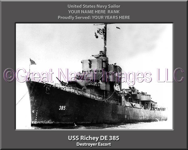 USS Richey DE 385 : Personalized Navy Ship Photo ⋆ Great Naval Images LLC