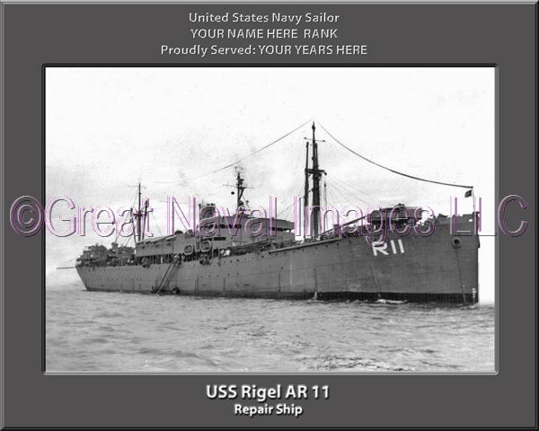 USS Rigel AR 11 : Personalized Navy Ship Photo ⋆ Great Naval Images LLC