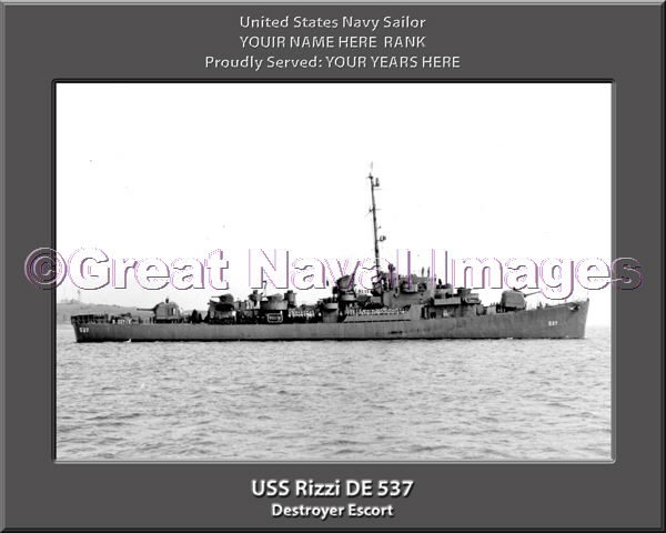 USS Rizzi DE 537 : Personalized Navy Ship Photo ⋆ Great Naval Images LLC