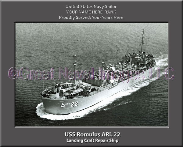 USS Romulus ARL 22 : Personalized Navy Ship Photo ⋆ Great Naval Images LLC