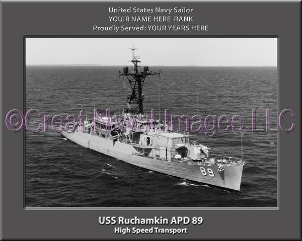 USS Ruchamkin APD 89 : Personalized Navy Ship Photo 2 ⋆ Great Naval ...