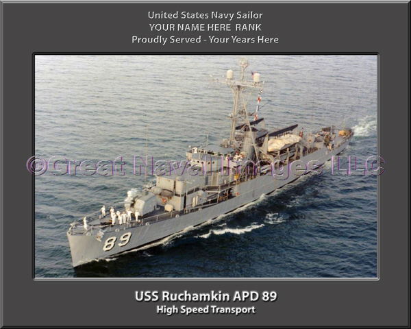 USS Ruchamkin APD 89 : Personalized Navy Ship Photo ⋆ Great Naval ...