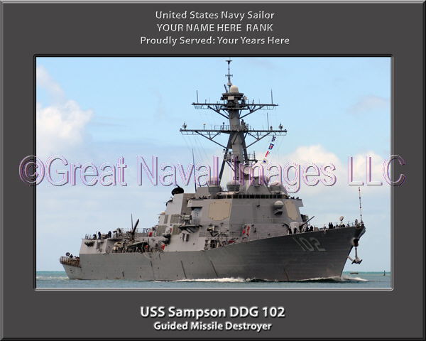 USS Sampson DDG 102 : Personalized Navy Ship Photo ⋆ Great Naval Images LLC