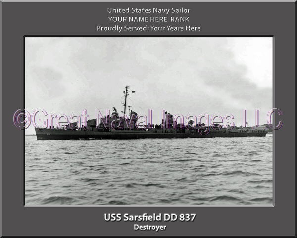 USS Sarsfield DD 837 : Personalized Navy Ship Photo ⋆ Great Naval ...