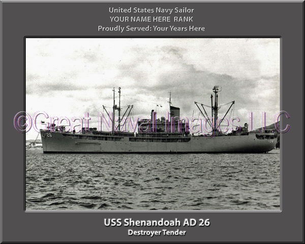 USS Shenandoah AD 26 : Personalized Navy Ship Photo ⋆ Great Naval ...