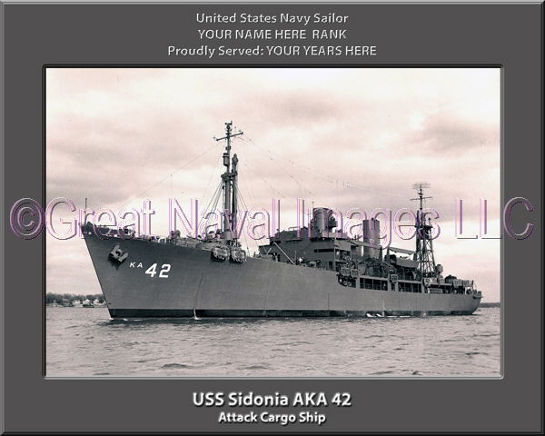 USS Sidonia AKA 42 : Personalized Navy Ship Photo ⋆ Great Naval Images LLC
