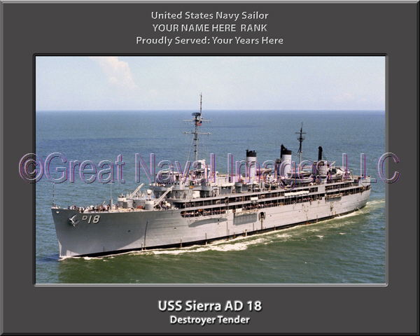 USS Sierra AD 18 : Personalized Navy Ship Photo ⋆ Great Naval Images LLC