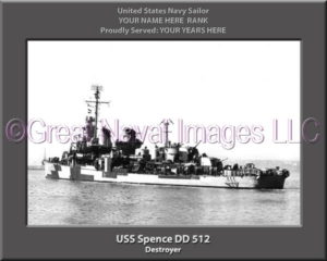 USS Spence DD 512 : Personalized Navy Ship Photo ⋆ Great Naval Images LLC