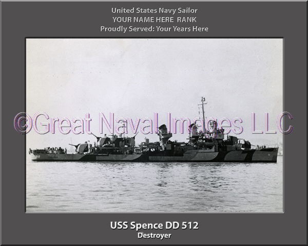 USS Spence DD 512 : Personalized Navy Ship Photo 2 ⋆ Great Naval Images LLC