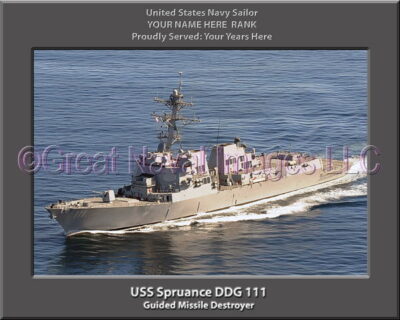USS Spruance DDG 111 : Personalized Navy Ship Photo ⋆ Great Naval ...