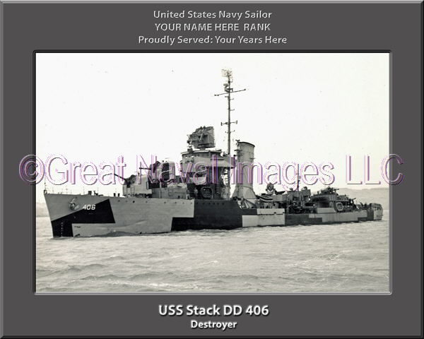 USS Stack DD 406 : Personalized Navy Ship Photo ⋆ Great Naval Images LLC