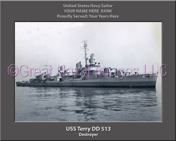 USS Terry DD 513 : Personalized Navy Ship Photo ⋆ Great Naval Images LLC.