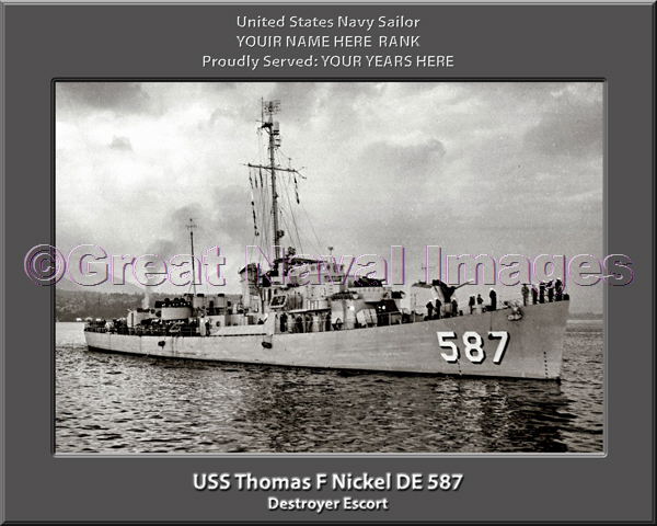USS Thomas F Nickel DE 587 : Personalized Navy Ship Photo ⋆ Great Naval ...