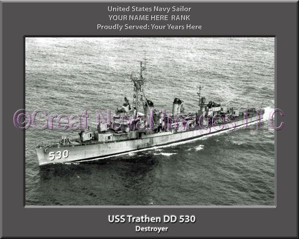 USS Trathen DD 530 : Personalized Navy Ship Photo ⋆ Great Naval Images LLC
