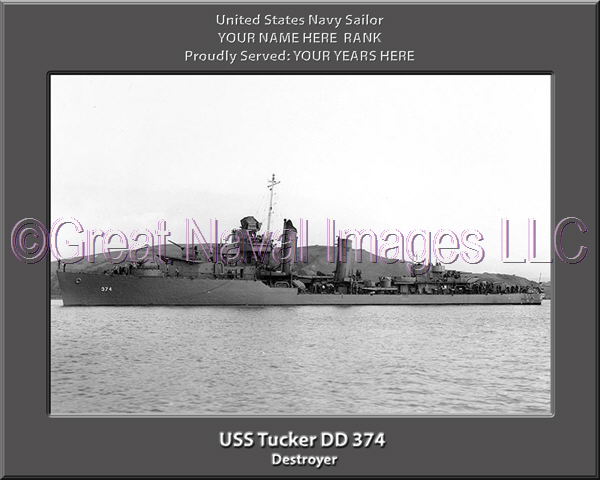 USS Tucker DD 374 : Personalized Navy Ship Photo ⋆ Personalized US Navy ...