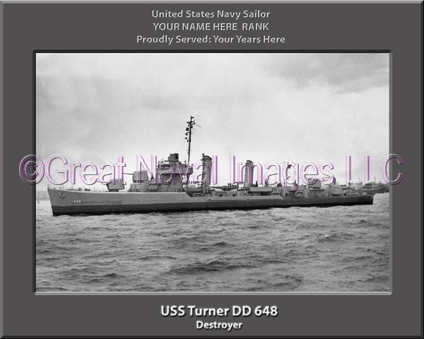 USS Turner DD 648 : Personalized Navy Ship Photo ⋆ Great Naval Images LLC