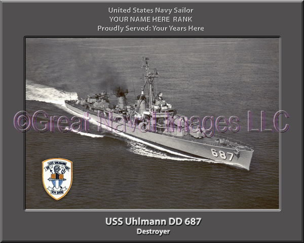 USS Uhlmann DD 687 : Personalized Navy Ship Photo ⋆ Great Naval Images LLC