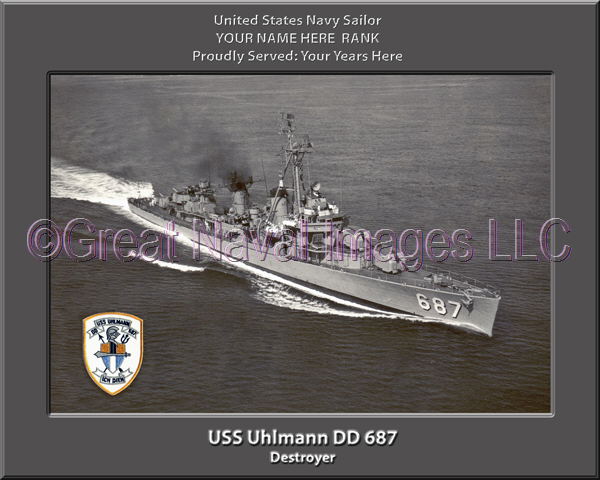 USS Uhlmann DD 687 : Personalized Navy Ship Photo ⋆ Great Naval Images LLC.