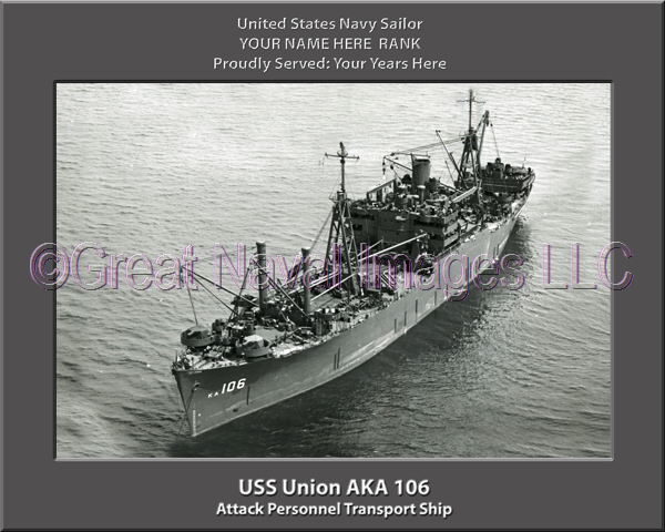 USS Union AKA 106 : Personalized Navy Ship Photo ⋆ Great Naval Images LLC.