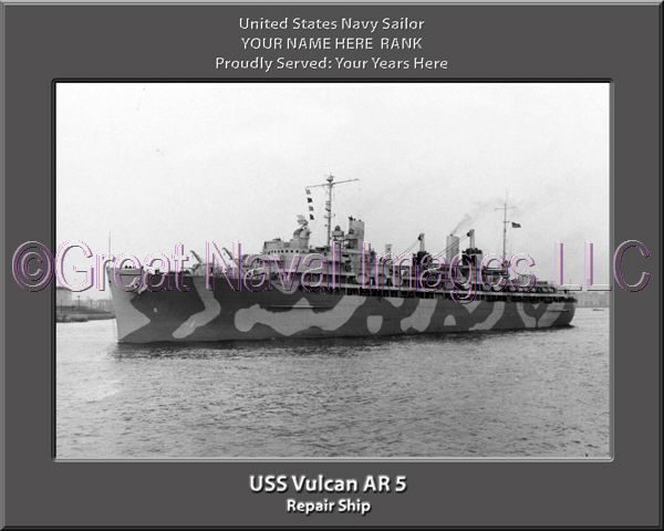 USS Vulcan AR 5 : Personalized Navy Ship Photo ⋆ Great Naval Images LLC
