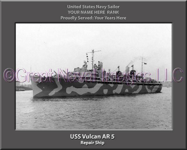 USS Vulcan AR 5 : Personalized Navy Ship Photo ⋆ Great Naval Images LLC
