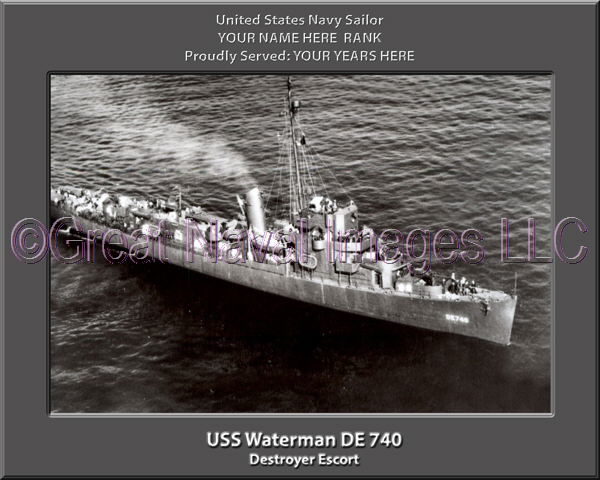 USS Waterman DE 740 : Personalized Navy Ship Photo ⋆ Great Naval Images LLC
