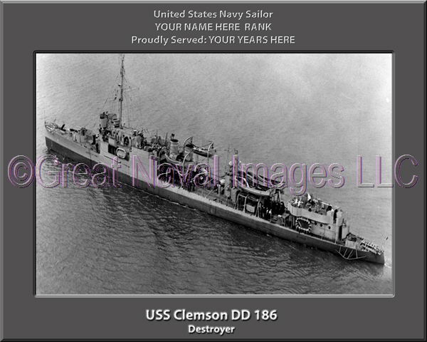USS Clemson DD 186 : Personalized Navy Ship Photo ⋆ Great Naval Images LLC