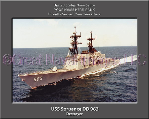USS Spruance DD 963 : Personalized Navy Ship Photo ⋆ Great Naval Images LLC