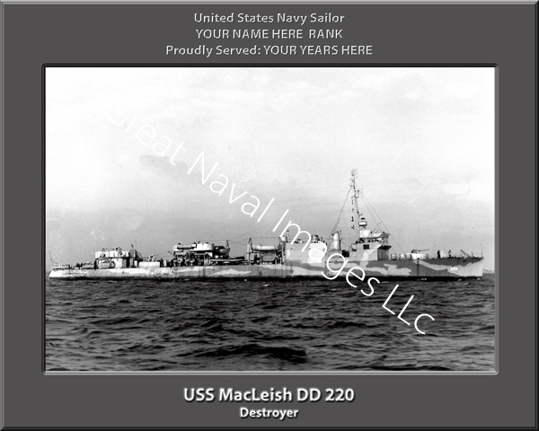 USS MacLeish DD 220 : Personalized Navy Ship Photo ⋆ Great Naval Images LLC