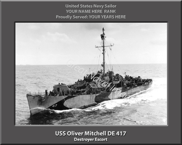 USS Oliver Mitchell DE 417 : Personalized Navy Ship Photo ⋆ Great Naval ...