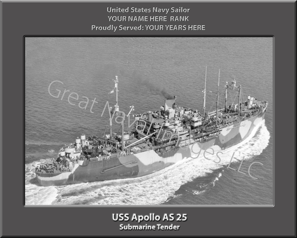 USS Apolla AS 25 : Personalized Navy Ship Photo ⋆ Great Naval Images LLC